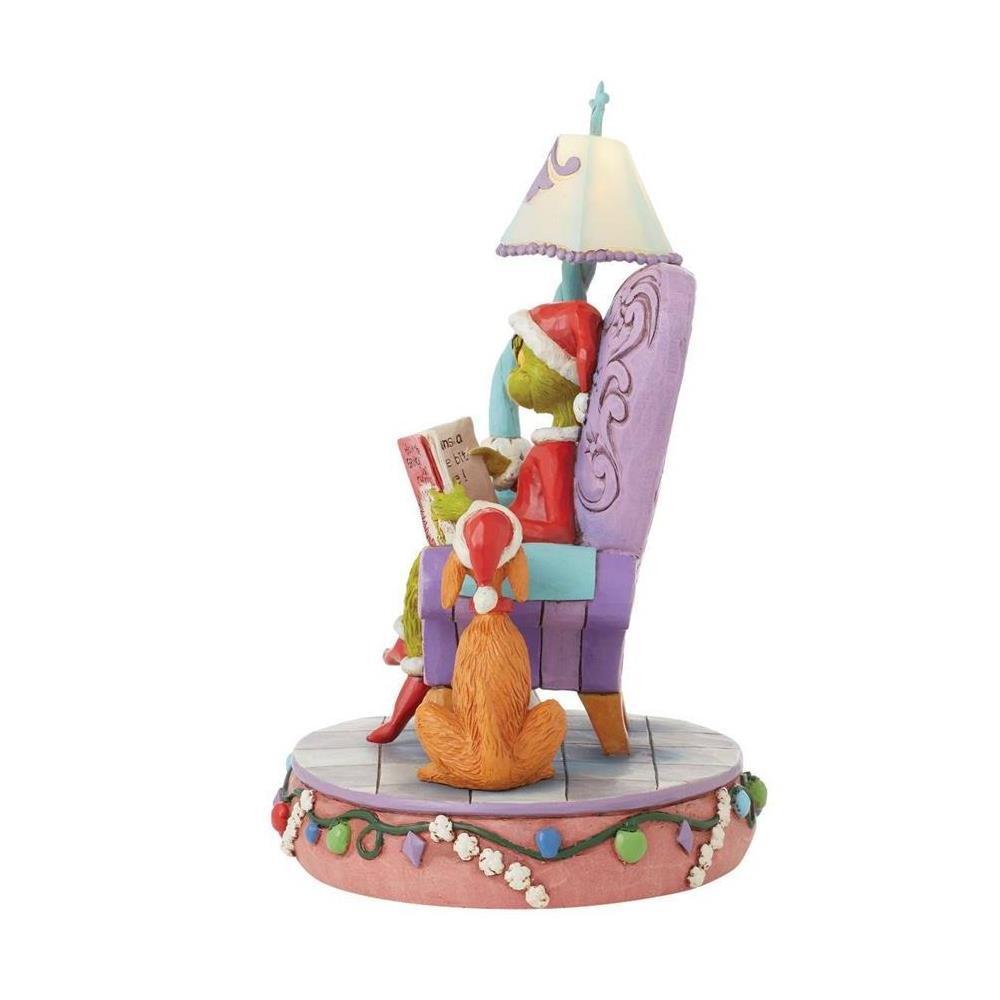 Grinch by Jim Shore Lit Grinch In Chair Reading (20cm) – The Christmas Shop