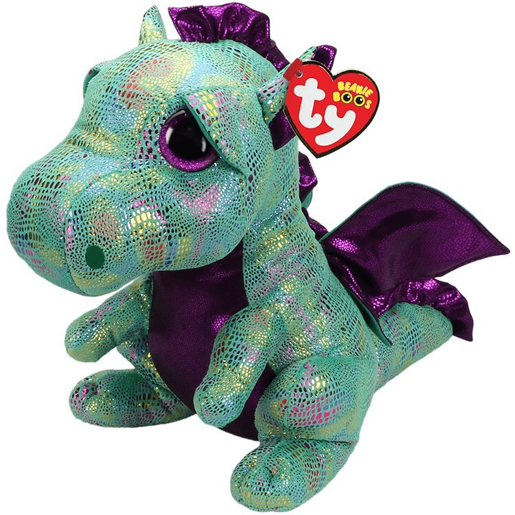 Beanie Boo Cinder the Green Dragon (Large) – The Christmas Shop
