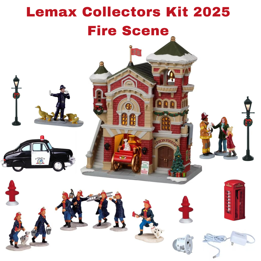 LEMAX 2025 Lemax Collectors Kit Fire Station Scene – The Christmas Shop